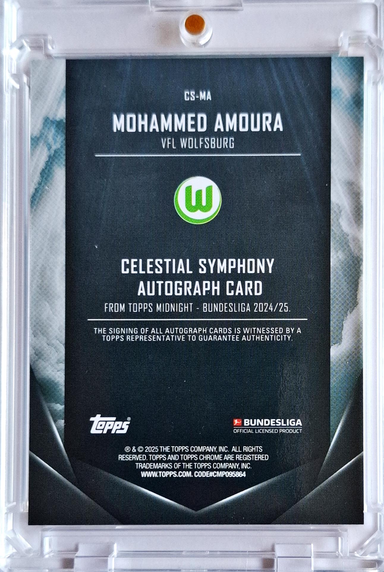 2024-25 Topps Midnight Bundesliga RC Rookie Mohammed Amoura Auto /75 V ...